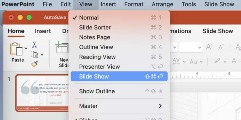 How to share full-screen slides and use presenter view for speaker ...